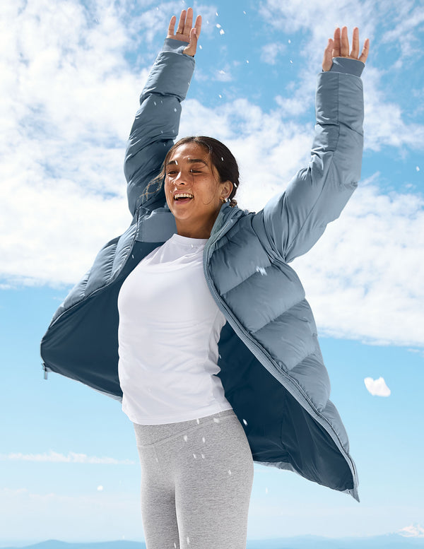 Warm Up Hooded Mid Length Puffer Jacket | Beyond Yoga