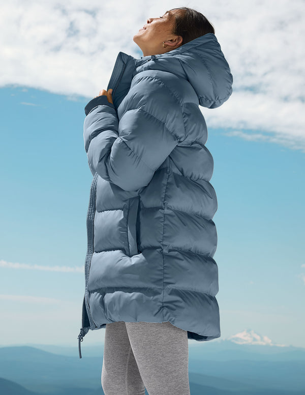Warm Up Hooded Mid Length Puffer Jacket | Beyond Yoga