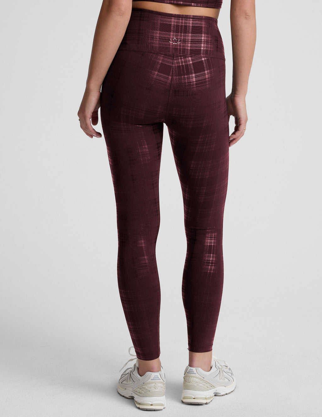 Plaid Foil Burgundy High Waisted Midi Legging | Beyond Yoga