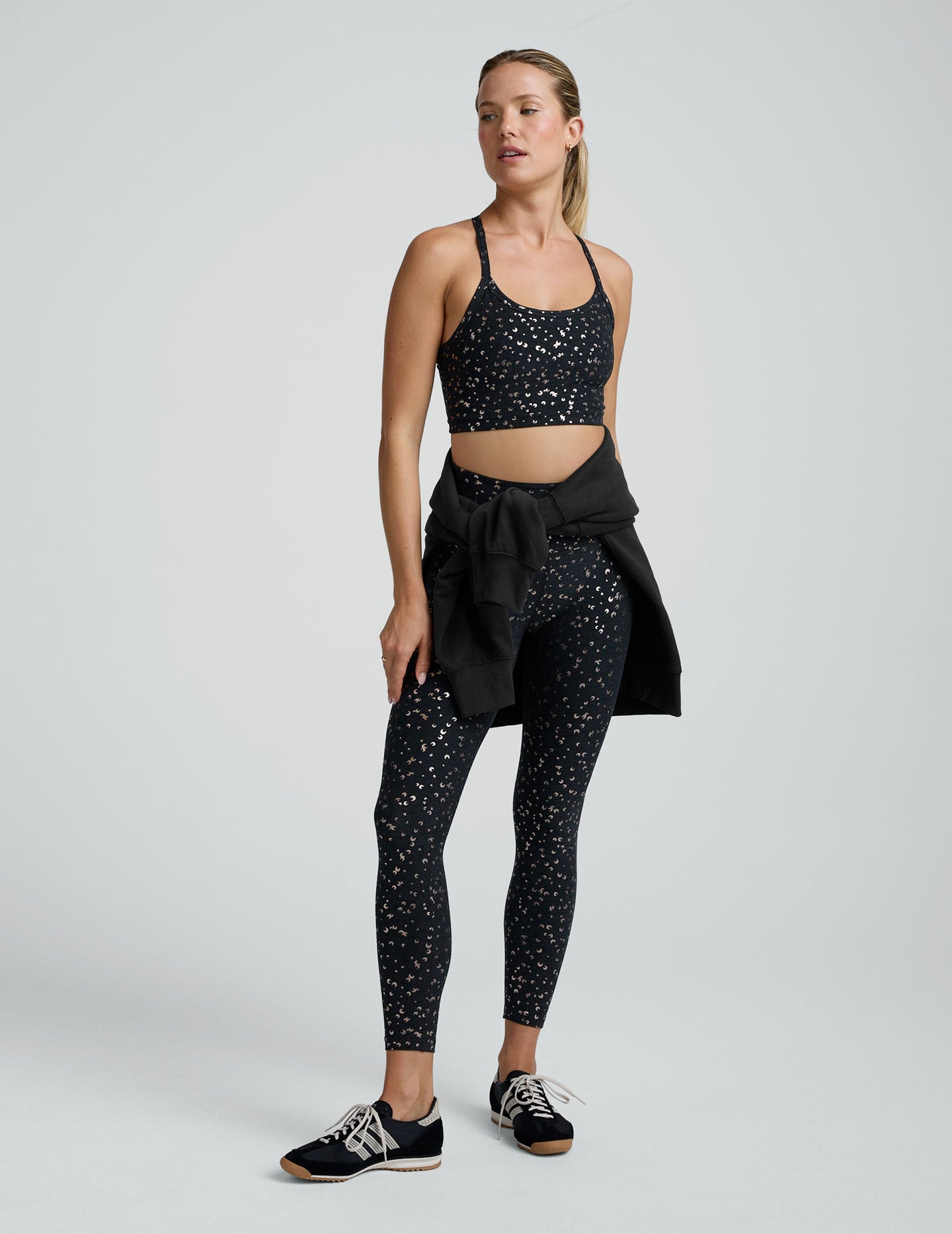 Black Gold Mini Moons SoftShine Slim Racerback High Cropped Tank ...