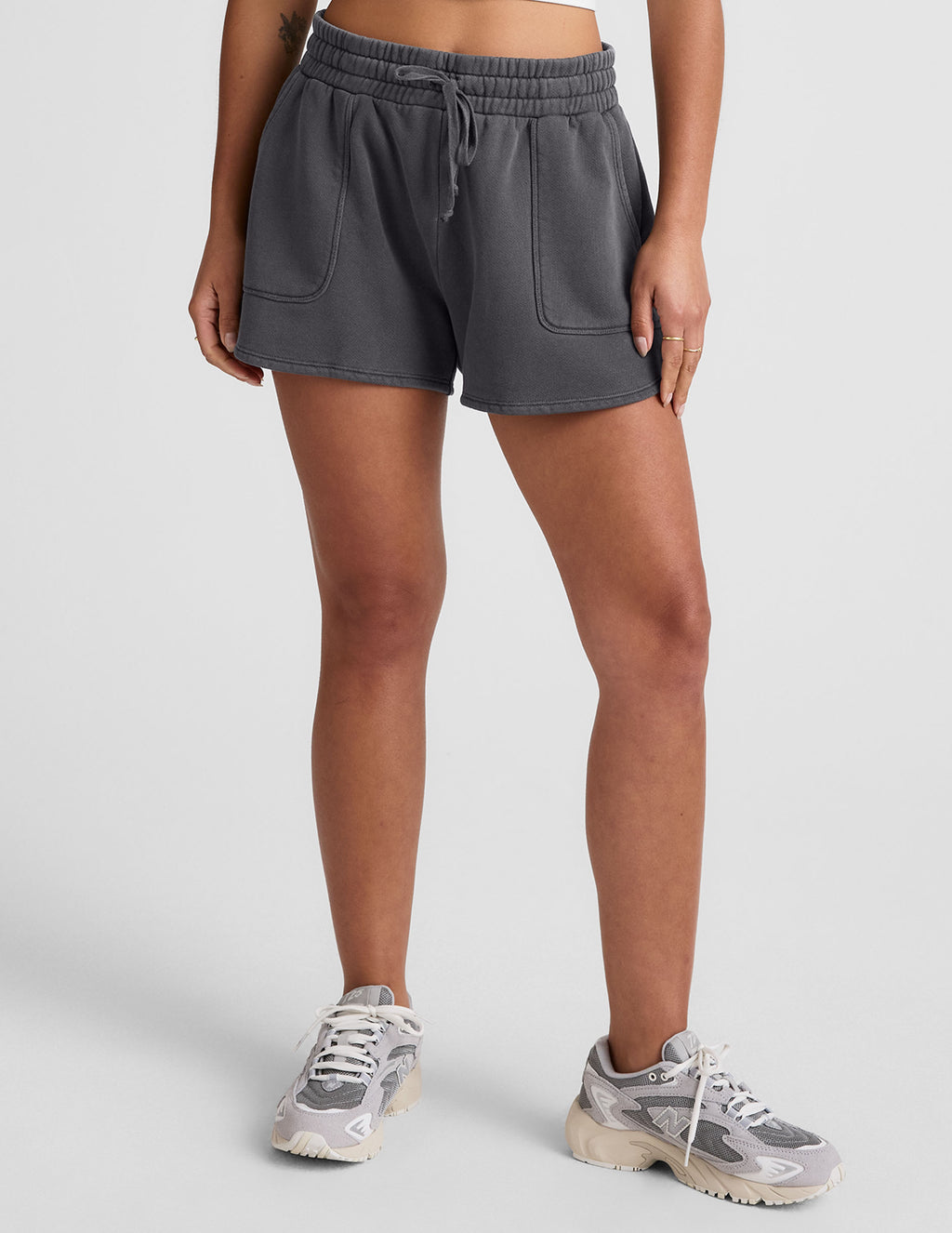 Relaxed Patch Pocket Cali Shorts - Washed Black | Beyond Yoga
