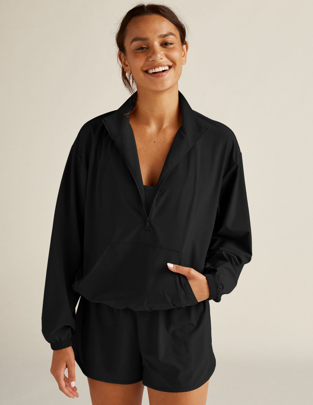 Stretch Woven In Stride Half Zip Pullover | Beyond Yoga