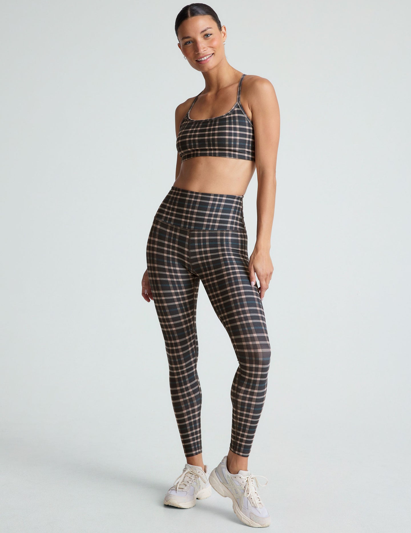 Preppy Plaid SoftMark Slim Racerback Bra | Beyond Yoga