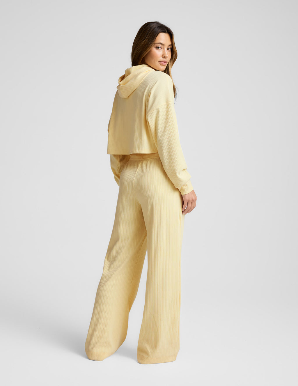 Ribbed Wide Leg Breathe Easy Pant - Yellow Swirl | Beyond Yoga