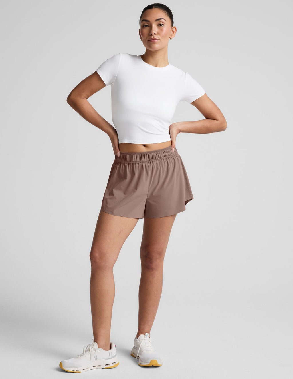 Women's Lined Running Solemate Shorts - Rosey Taupe | Beyond Yoga