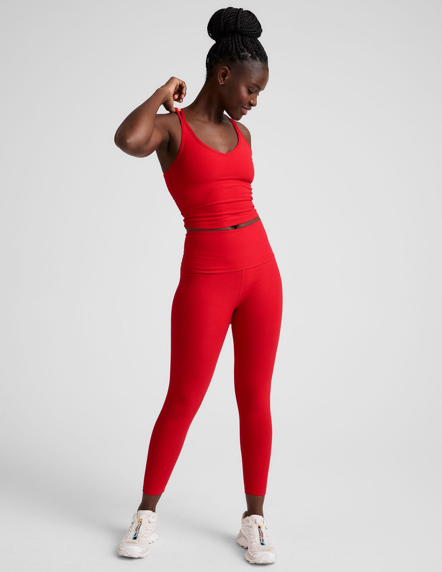 High Waisted Capri Spacedye Legging - Candy Apple Red Heather | Beyond Yoga