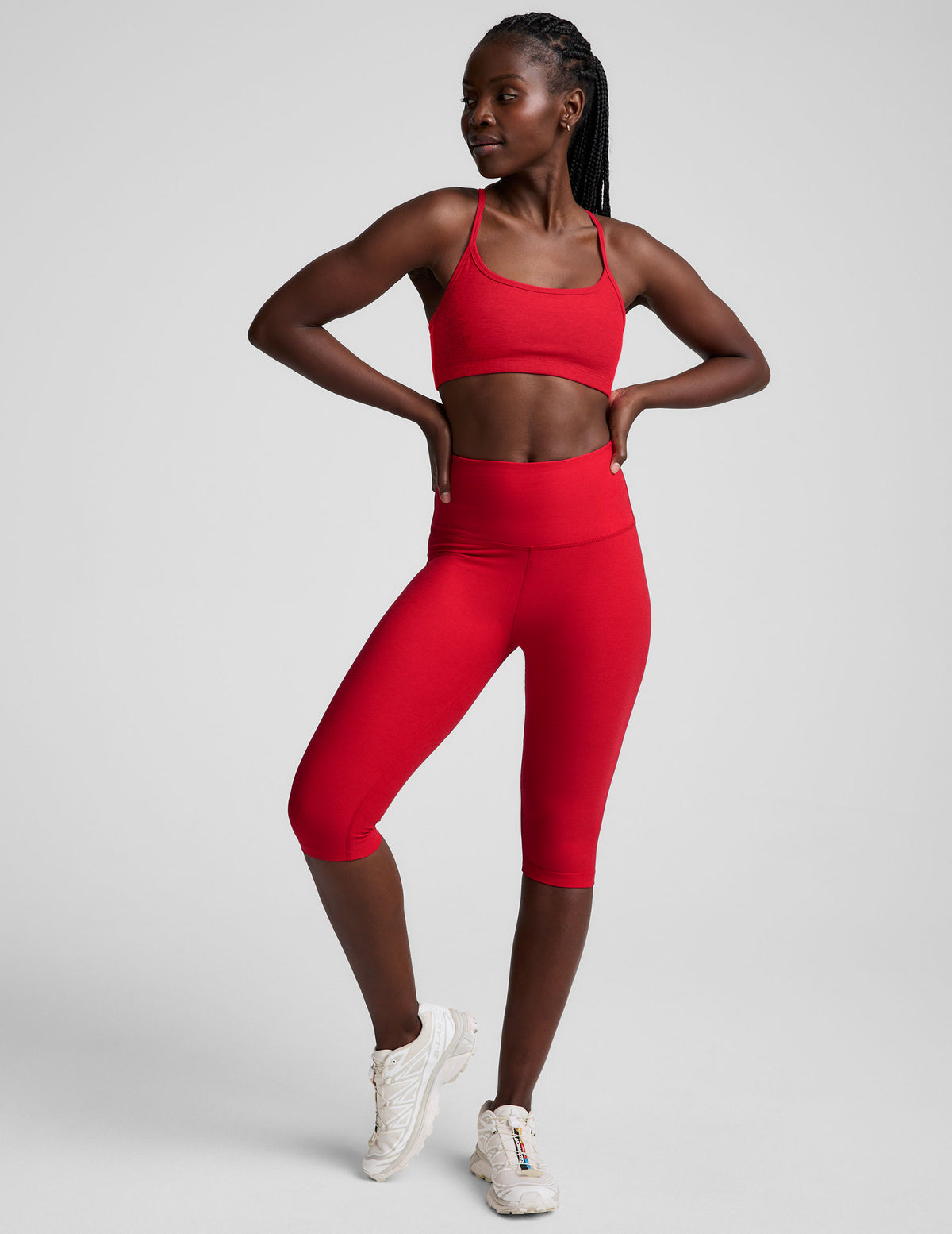 High Waisted Pedal Pusher Spacedye Legging - Red | Beyond Yoga
