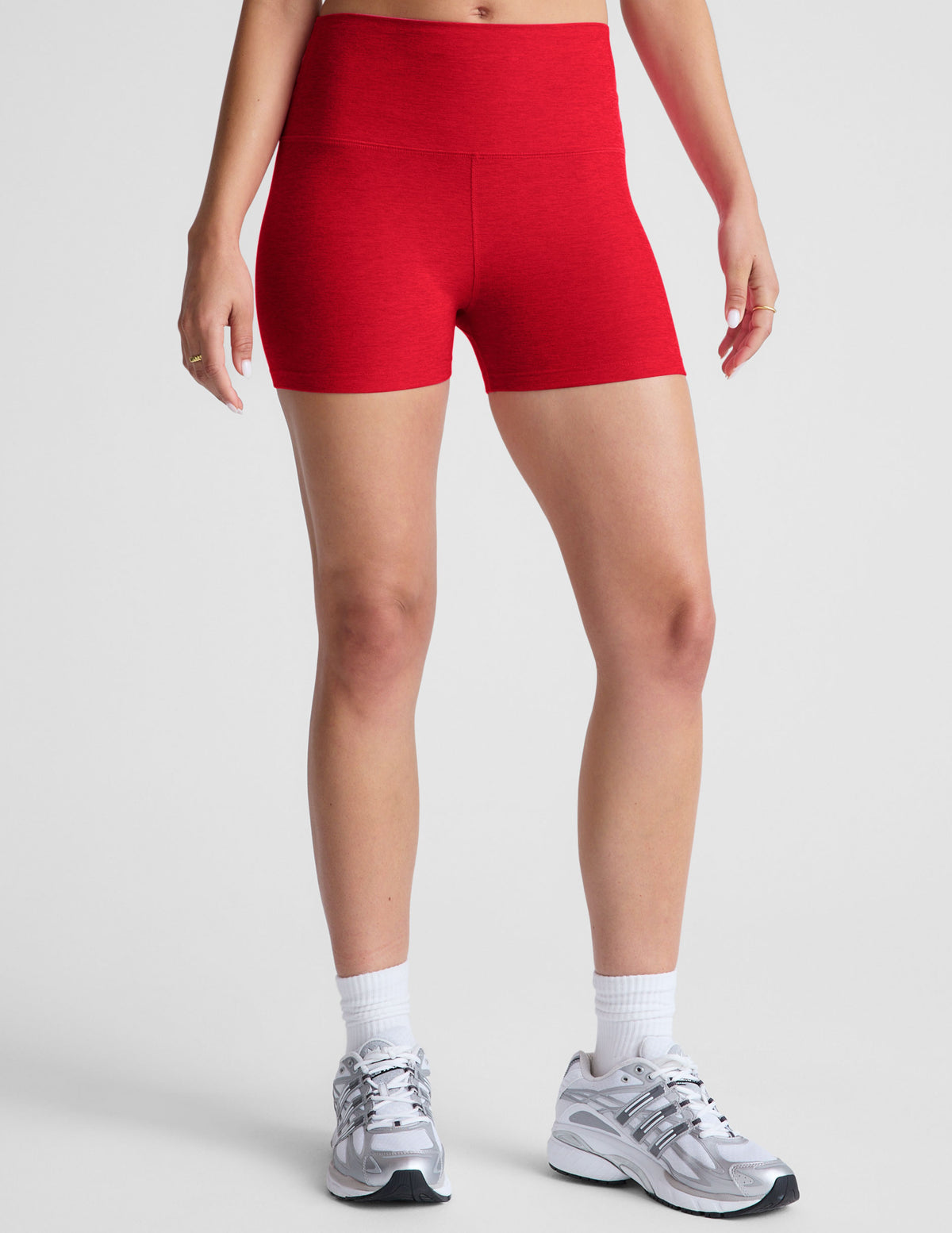 High Waisted 3" Running Spacedye Shorts - Candy Apple Red | Beyond Yoga