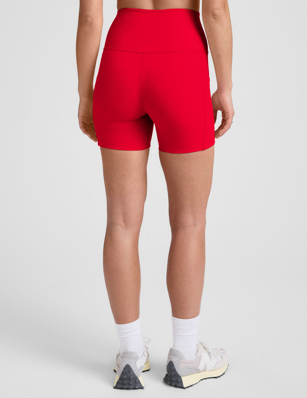 High Waisted Spacedye Pocket Bike Shorts - Red | Beyond Yoga